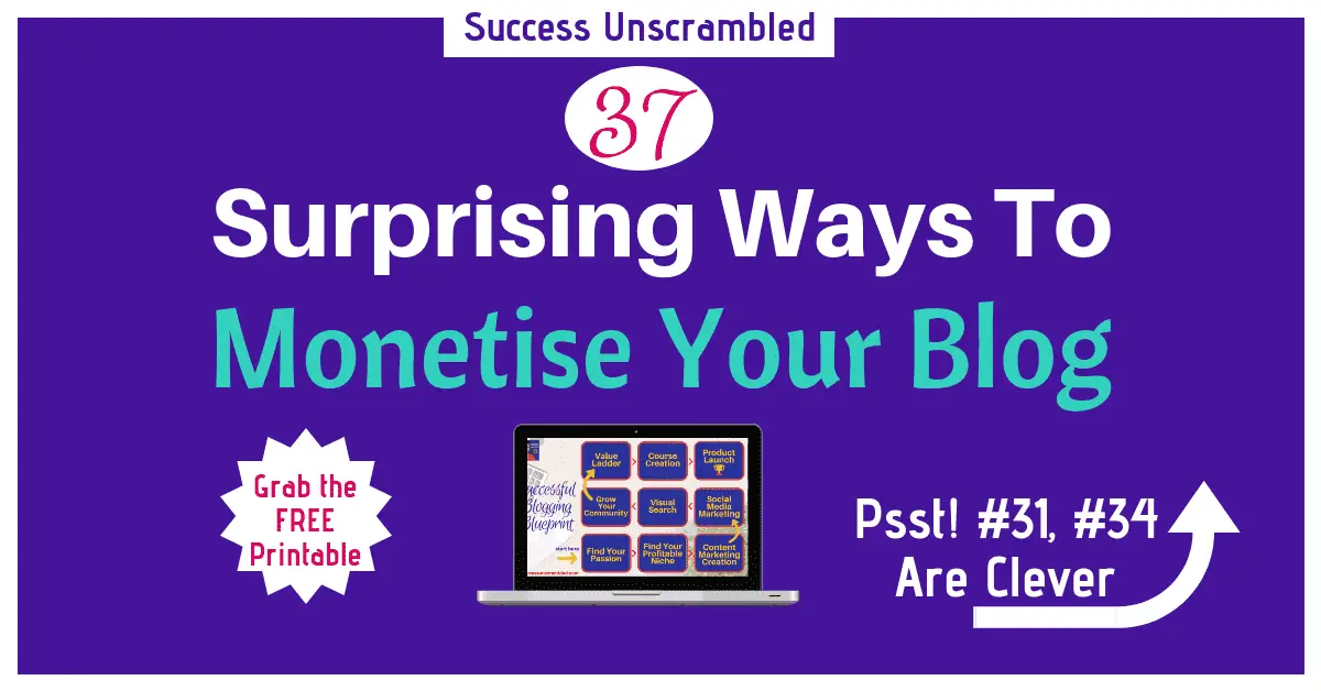 37 Surprising Ways to Monetise Your Blog 😍 | Success Unscrambled