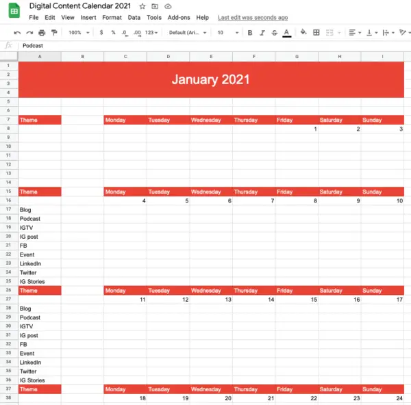 How to Make a Content Calendar Using Google Sheets [Step by Step]